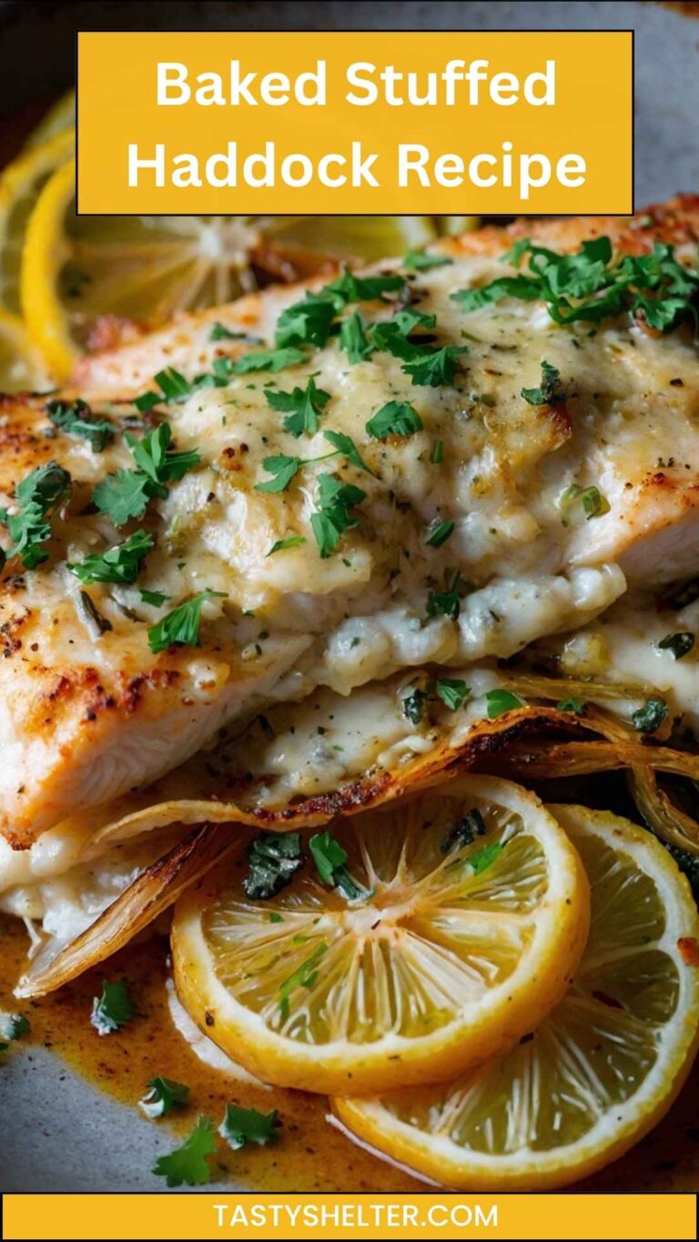 Baked Stuffed Haddock Recipe - Tasty Shelter