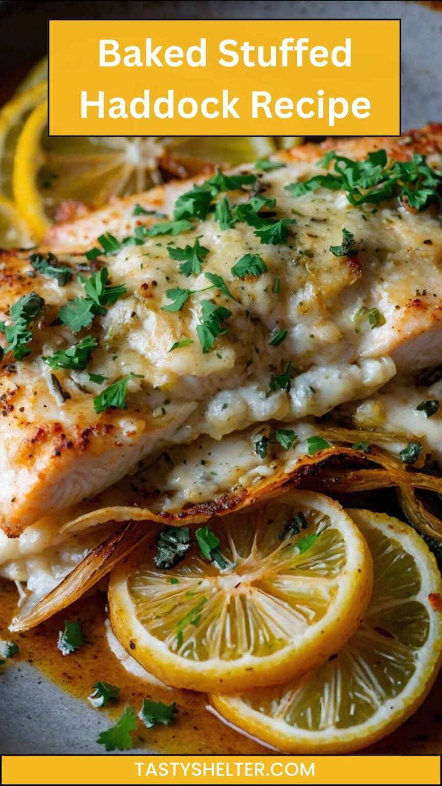 Baked Stuffed Haddock Recipe - Tasty Shelter