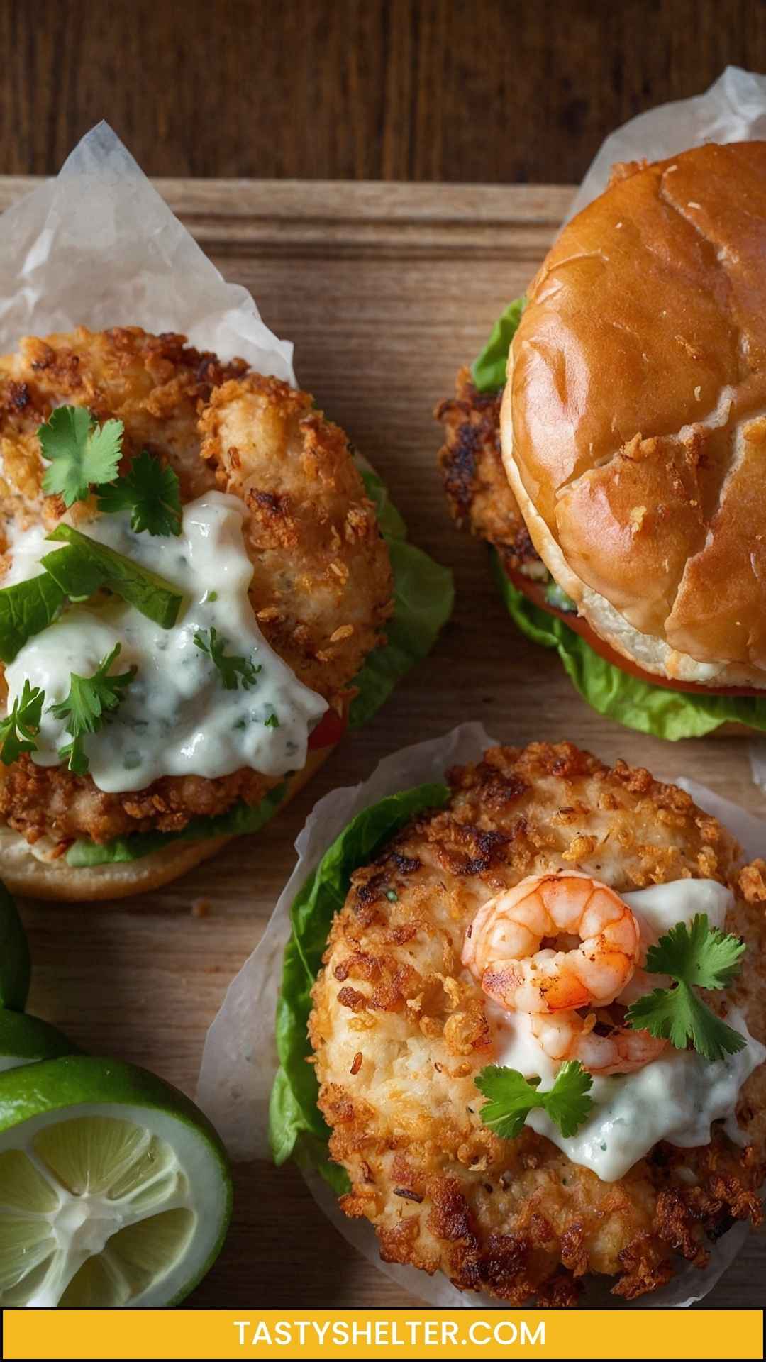 Crispy Shrimp Burgers - Tasty Shelter
