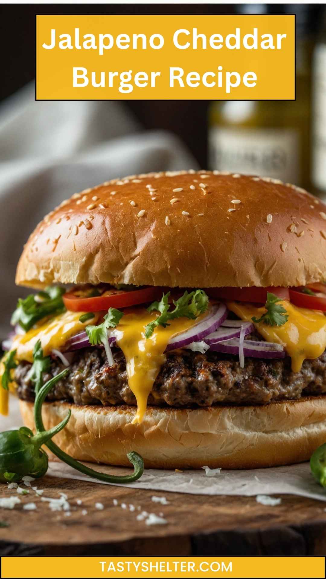 Jalapeno Cheddar Burger Recipe - Tasty Shelter